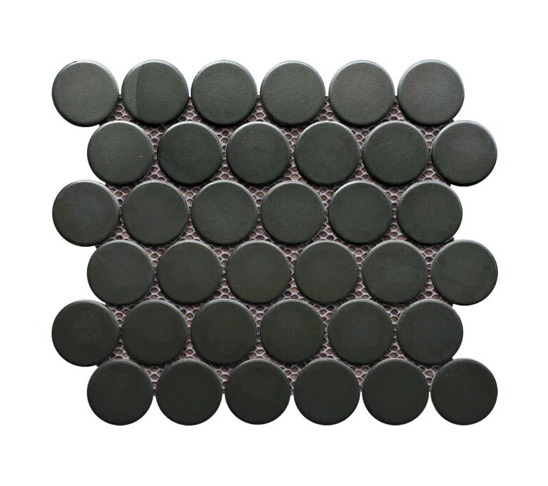 Black 2" Round Porcelain - Rickert Tile