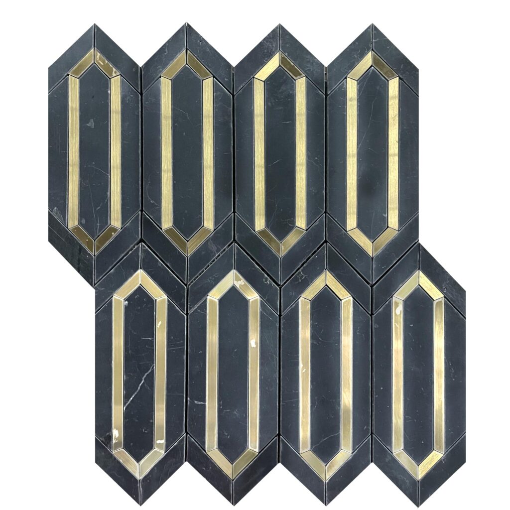 Nero Marquinia Picket Honed with Gold - Rickert Tile